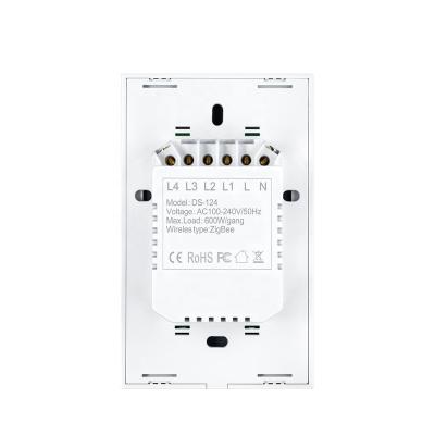 China 2.4GHz Smart 4 Gang Light Switch 0.6kg Wifi Light Switch No Neutral Zigbee for sale