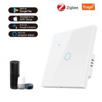 China 300W Zigbee 2 Gang Light Switch 94-V0 Smart Wifi Touch Wall for sale