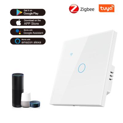 China 300W Zigbee 2 Gang Light Switch 94-V0 Smart Wifi Touch Wall for sale