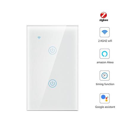 China 600w Zigbee Wall Switch Smart Life Glass Panel Light On Off for sale