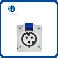 China IP44 16A 32A 2p 3p 4p European Standard Industrial Power Plugs and Sockets Panel Mounted Socket 220V 380V for sale