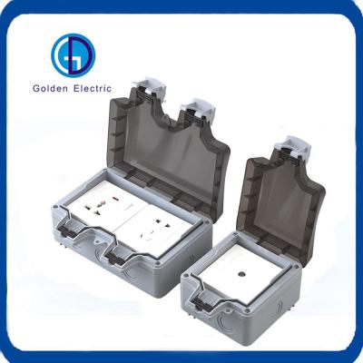 China 10A IP66 Double Socket Weatherproof Switch Socket Box for Outdoor Electrical Solutions for sale