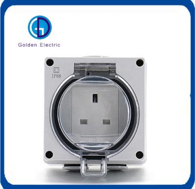 China UK IP66 1gang Socket 13A Waterproof Socket Max. Voltage 110V-250V IP Rating IP55 for sale