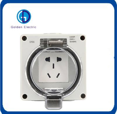 China 1gang IP66 Waterproof Switched Sockets 13A Flame Retardant PC Plastic Shell Material for sale