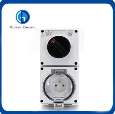 China Durable 13A French Type 1 Gang Switch Socket with Weatherproof Wall Socket and Switch for sale