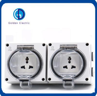China Standard Grounding Multi-Function 2 Gang 13A IP66 Weatherproof Wall Sockets and Switch for sale