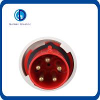 China Dustproof PA66 3 Pin Industrial Plug 220V Yellow Red Streamlined Installation for sale
