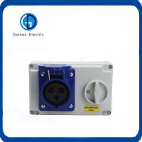 China Waterproof 2p E 16A 32A 220-240V IP44 Industrial Connector Interlock Switch Socket for sale