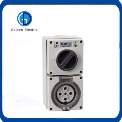 China 5pin 10A 20A 32A 40A 50A Industrial IP66 Combination Surface Socket Outlet for Outdoor for sale