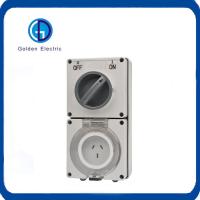 China 250V 10A 13A 15A Weatherproof Single Phase 3 Flat Pin Combination Switch Socket for Outdoor for sale