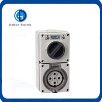 China 250V 10A 13A 15A Weatherproof Single Phase 3 Flat Pin Combination Switch Socket for Outdoor for sale