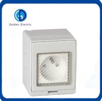 China French Type 16A 2 Gang Switch 2 Gang Socket Surface Mounted Waterproof Socket in White for sale