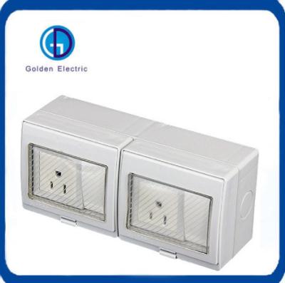 China PC Panel and Copper Silver Alloy Inside Max. Voltage 110V-250V 2 Gang American Standard Socket for sale