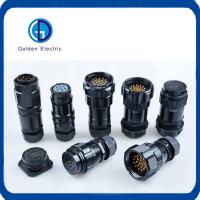 China 19pin Male Female Industrial Plug Socket Compact Structure Panel Mounting Angled Socket for sale