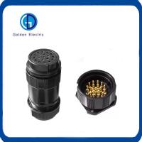 China 19pin Male Female Industrial Plug Socket Compact Structure Panel Mounting Angled Socket for sale