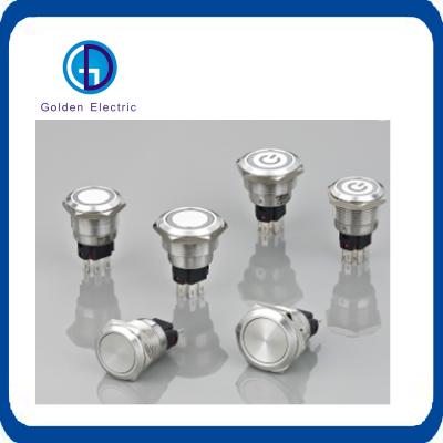 China 110V LED Voltage 110V Flat IP67 Waterproof Metal Push Button Switch for Electronic for sale