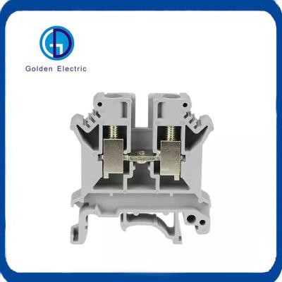 China Rectangular UK6N Plug Connductor 6mm2 DIN Rail Terminal Block Wire Electrical Connector for sale