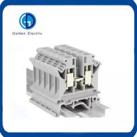 China Rectangular UK6N Plug Connductor 6mm2 DIN Rail Terminal Block Wire Electrical Connector for sale