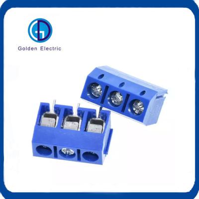 China 15A Screw Fixed PCB Terminal Block Connector 2p 3p 4p 5.0mm Straight Pin Blue Green Splicing Type for sale