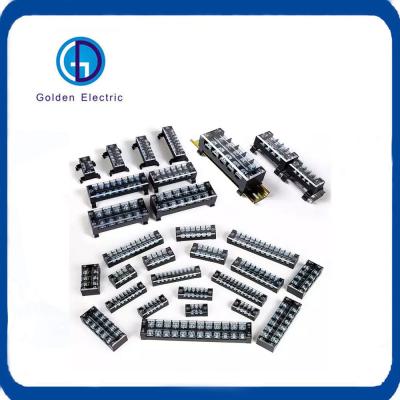 China Rectangle 15A 4p Double Row Screw 600V Electric Barrier Screw Terminal Blocks Tb Series for sale
