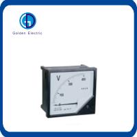 China Electronic Equipment 0-100A Analog Panel Meter Voltmeter Ammeter with Golden Square Design for sale