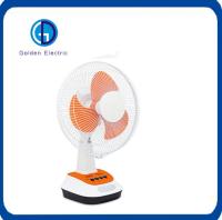 China 3m Cable 12 Inch Solar Rechargeable Fan With Solar Charge And LED Lights for sale