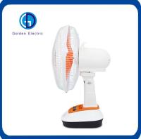 China 3m Cable 12 Inch Solar Rechargeable Fan With Solar Charge And LED Lights for sale