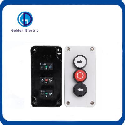 China 3 Hole Waterproof Left Right Stop Arrow 2no 1nc Push Button Switch Control Station Box for sale