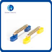 China 63A DIN Rail Yellow Blue Green Neutral Earth Bus Bar Brass Terminal Block with Screws for sale