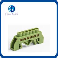 China 63A DIN Rail Yellow Blue Green Neutral Earth Bus Bar Brass Terminal Block with Screws for sale