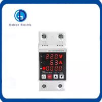 China 63A 230V DIN Rail Over/Under Voltage Current Protector with Kwh Energy Meter for sale