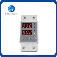 China Dual LED Display 40A 63A 80A 220V 230V Adjustable Over Under Voltage Current Protective Device Protector Relay for sale