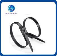 China Custom Logo Printed Fire Rating 94V2 PA66 Nylon 66 Double Locking Cable Ties Zip Ties for sale