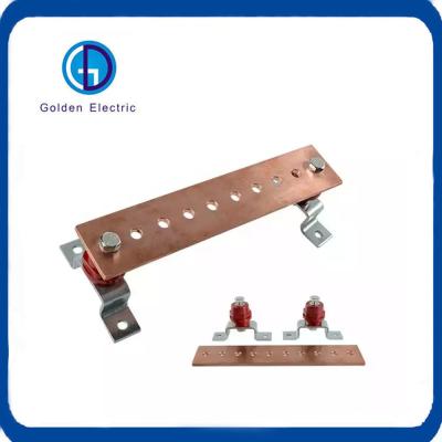 China Grounding System Copper Grounding Earth Busbar with Insulators and Thickness 3mm-20mm for sale