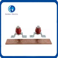 China Grounding System Copper Grounding Earth Busbar with Insulators and Thickness 3mm-20mm for sale