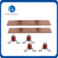 China Grounding System Copper Grounding Earth Busbar with Insulators and Thickness 3mm-20mm for sale