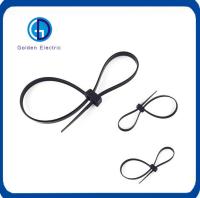 China 200mm Black White Color Customization Self-Locking Nylon Double Head Loop Cable Ties for sale