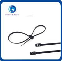 China 200mm Black White Color Customization Self-Locking Nylon Double Head Loop Cable Ties for sale