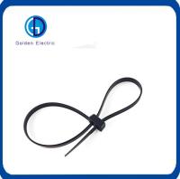 China 200mm Black White Color Customization Self-Locking Nylon Double Head Loop Cable Ties for sale
