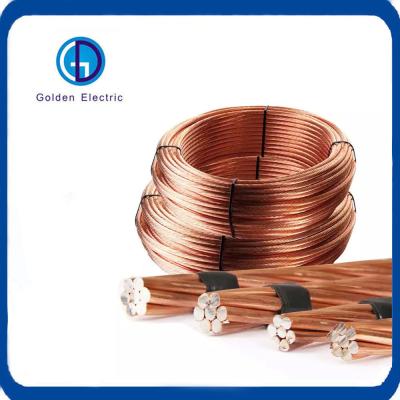 China Round Wire Copper Clad Steel Ground Wire for Earthing 16mm2 25mm2 35mm2 50mm2 70mm2 for sale