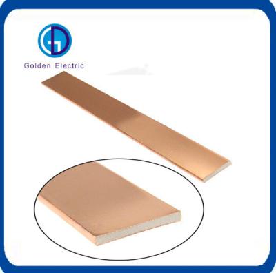 China High Precision Bare Copper Coated Steel Earthing Busbar with Red Conductor Material for sale