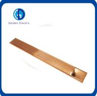 China High Precision Bare Copper Coated Steel Earthing Busbar with Red Conductor Material for sale