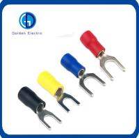 China Customization Spade Terminal Fork Sv Block Plastic Solder Sleeve Insulated Cold End Terminal Crimp Wire Connectors for sale