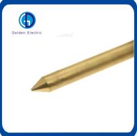 China 14mm Diameter Copper Bonded Brass Ground Rod for High Voltage Grounding Equipment for sale