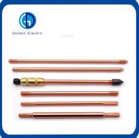 China 14mm Diameter Copper Bonded Brass Ground Rod for High Voltage Grounding Equipment for sale