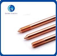 China 14mm Diameter Copper Bonded Brass Ground Rod for High Voltage Grounding Equipment for sale