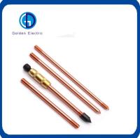 China 14mm Diameter Copper Bonded Brass Ground Rod for High Voltage Grounding Equipment for sale