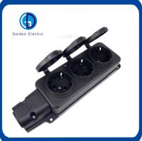 China 2pin IP54 Waterproof Connectors AC Power with Cover Wireless Extension 3 Outlets Power Strip 16A 3500W for sale