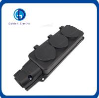 China 2pin IP54 Waterproof Connectors AC Power with Cover Wireless Extension 3 Outlets Power Strip 16A 3500W for sale