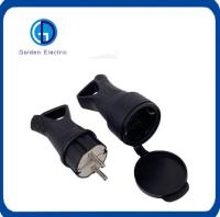 China 16A Industrial Rubber CE Schuko Plug Best Seller for Black and Rated Voltage 110-250V for sale
